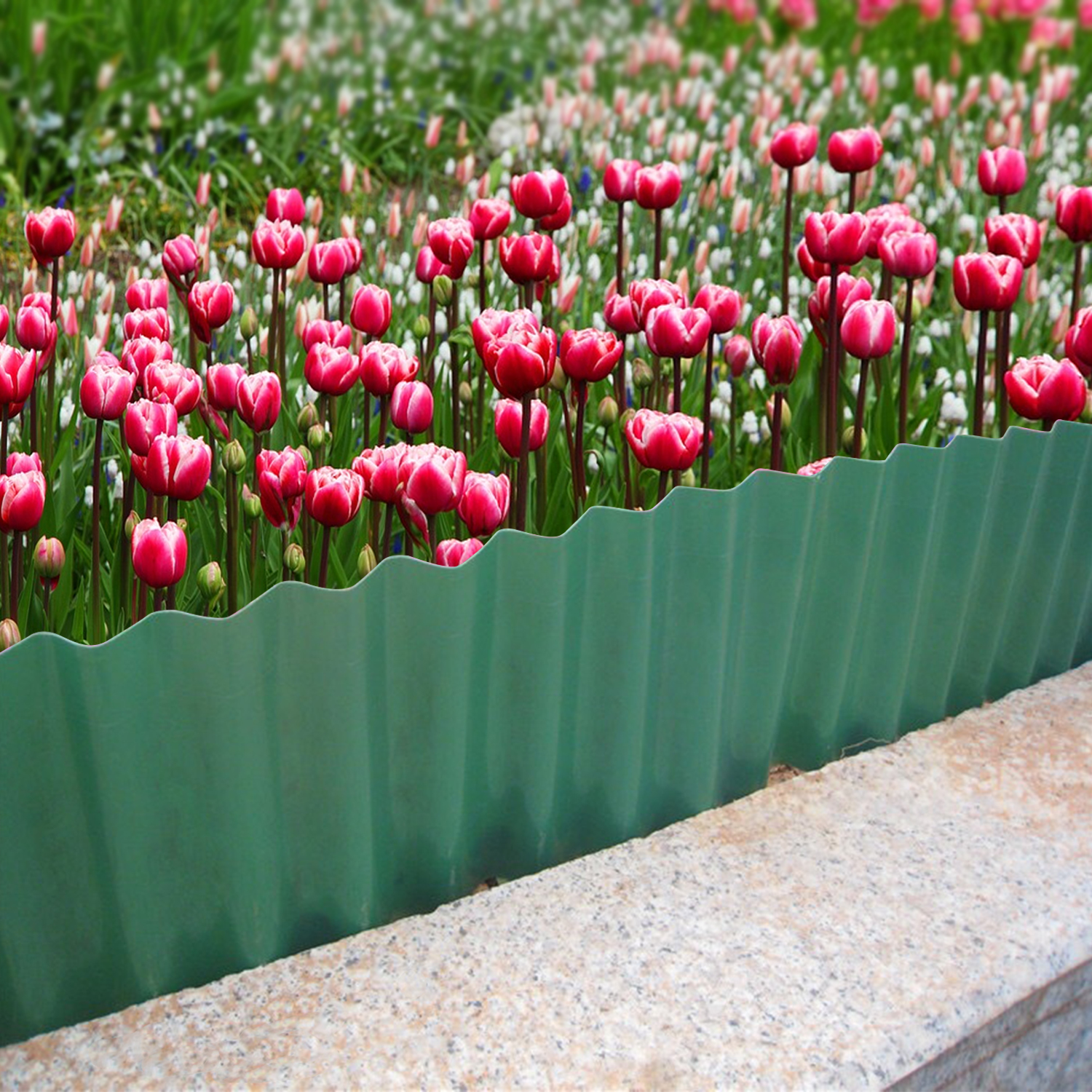 Gard din plastic pentru gradina Anself, 9 m x 15 cm, Verde - eMAG.ro